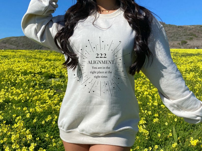 222 Angel Number Sweatshirt, Aesthetic Sweatshirt, Trendy Oversized ...