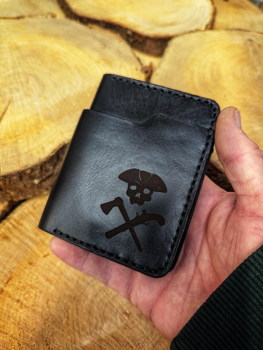 Raider Bi-fold, Horween Leather, Bi-fold Wallet, Pirate, Skull and ...