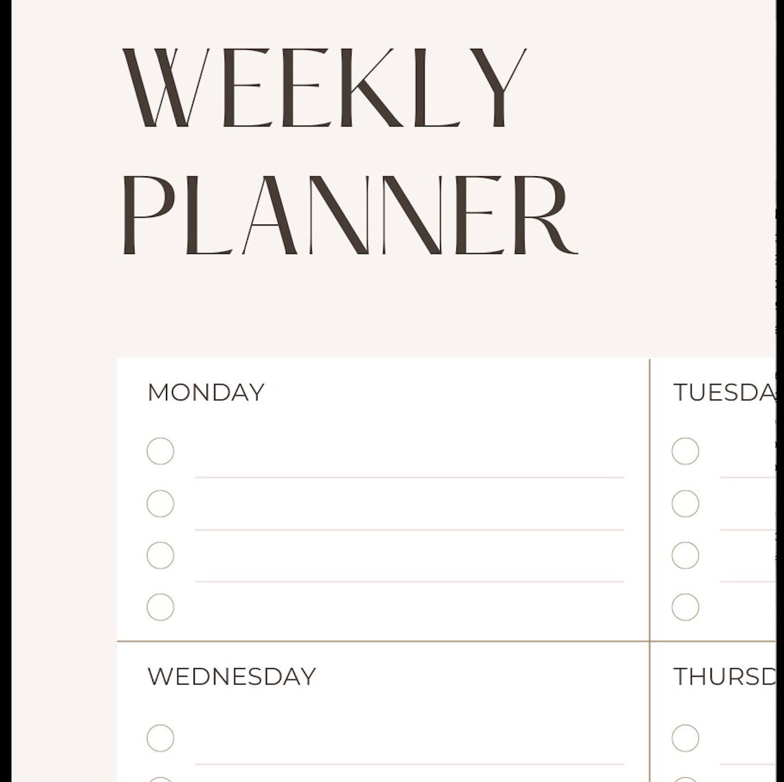 Digital Weekly Planner - Etsy