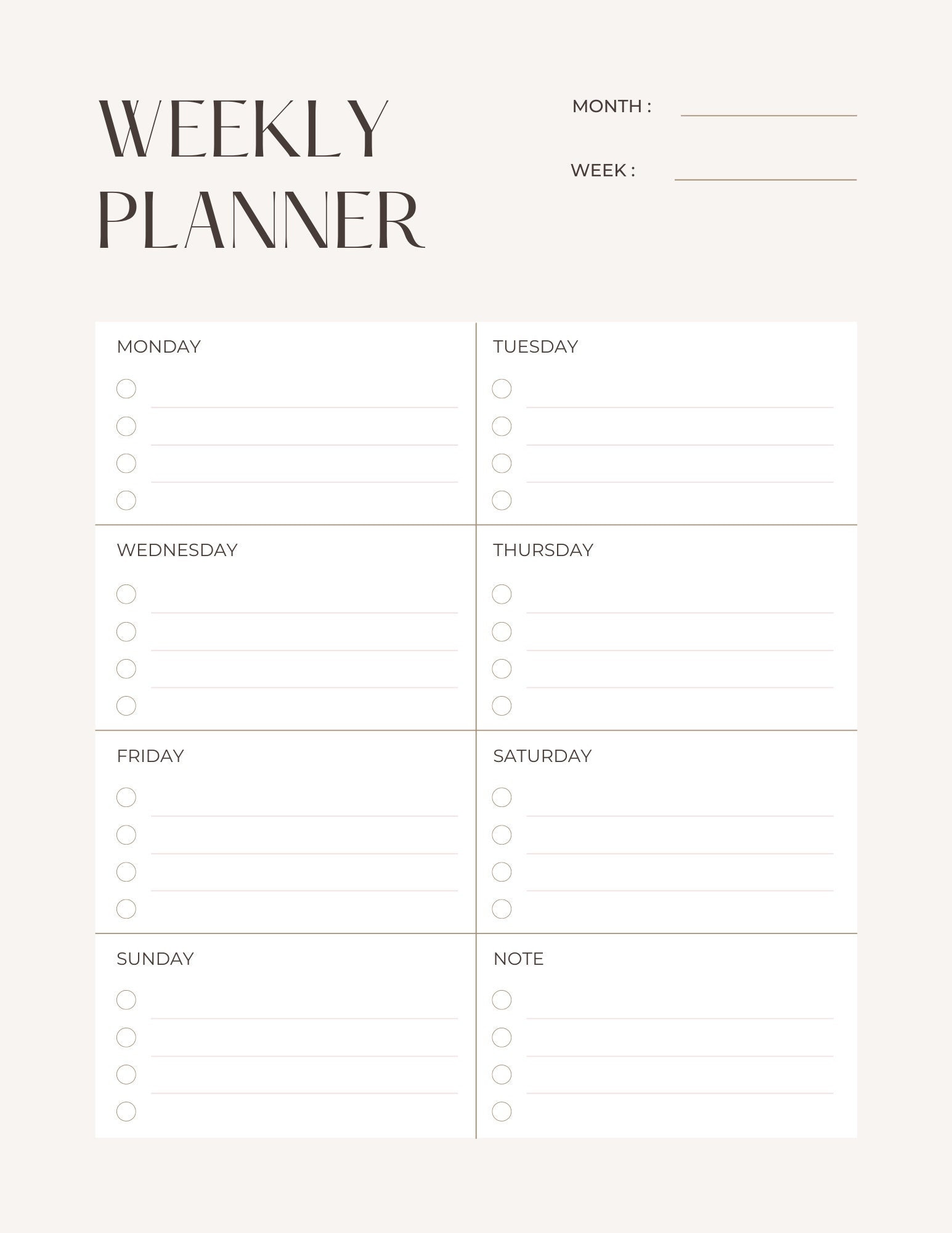 Digital Weekly Planner - Etsy