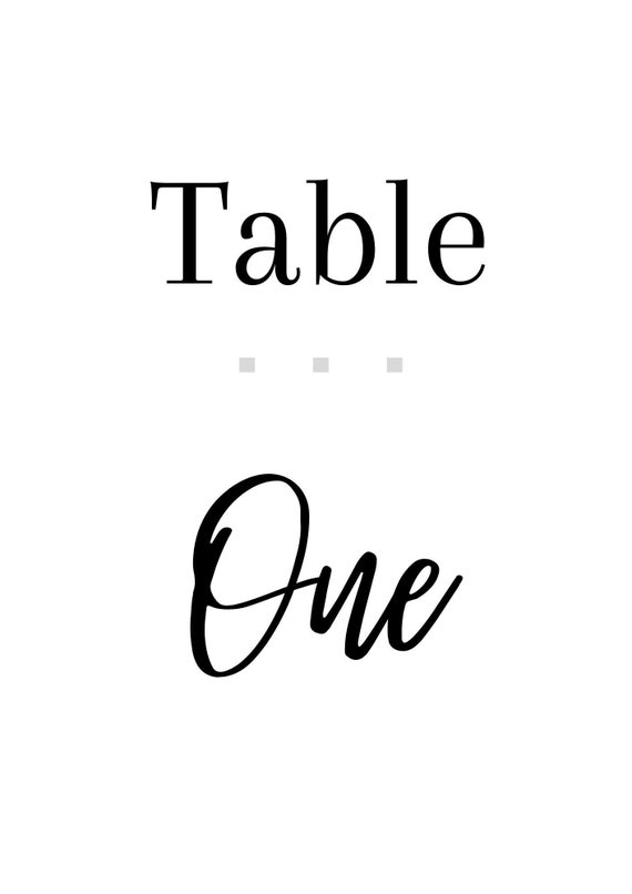 Printable Table Numbers - Etsy