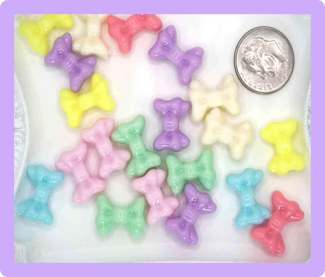 15 Pastel Knot Bow Beads Set, Kawaii Beading Supplies, Babycore Jewelry ...