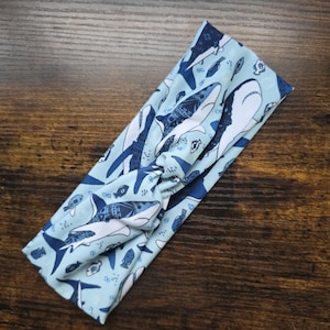 Sharks Jersey Knit Twisted Headband - Etsy