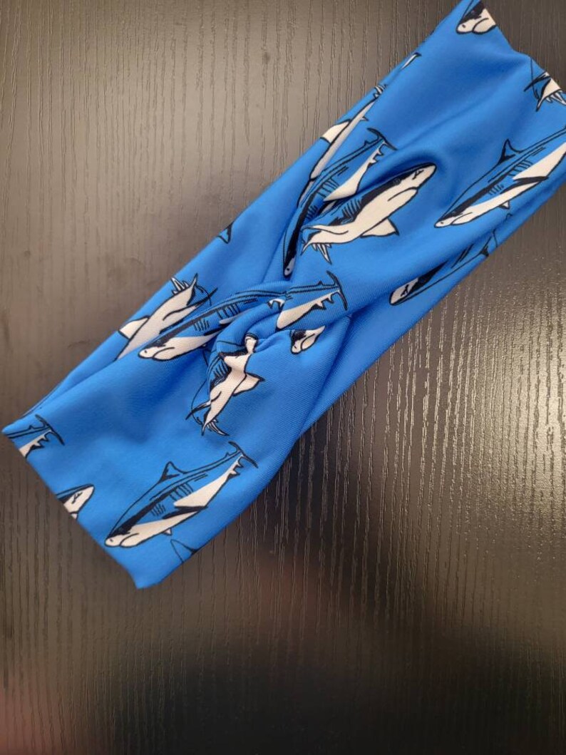 Sharks Jersey Knit Twisted Headband - Etsy