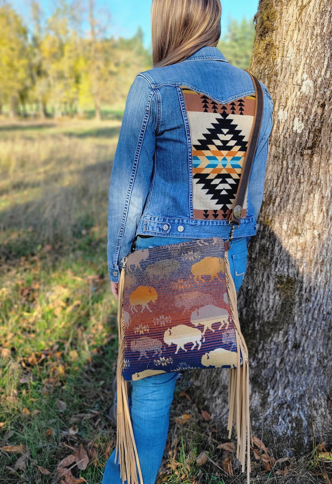 Western Wool Adjustable Crossbody Purse - Etsy