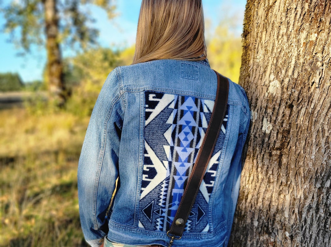 Upcycled Women's Western Wool Jean Jacket - Etsy