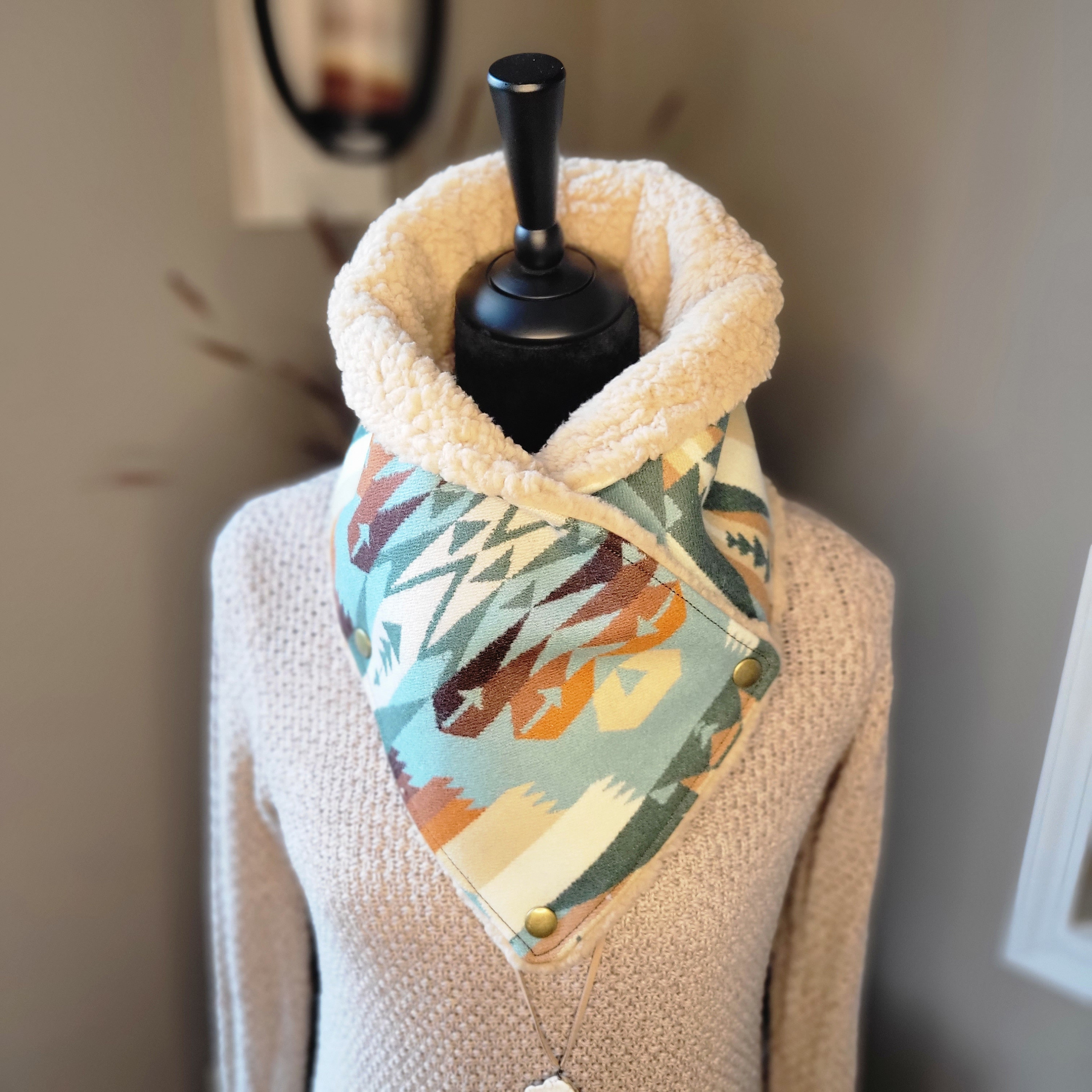 Wool Neck Cowl, Neck Warmer, Wool Neck Scarf, Tucson Aqua, READY TO ...