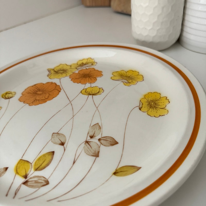 Yellow Floral Plates - Etsy