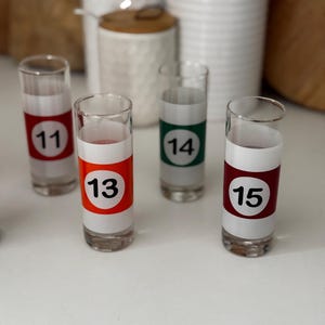 Vintage Libbey Billiard Pool Ball Tall Shot Glasses - SOLD INDIVIDUALLY ...