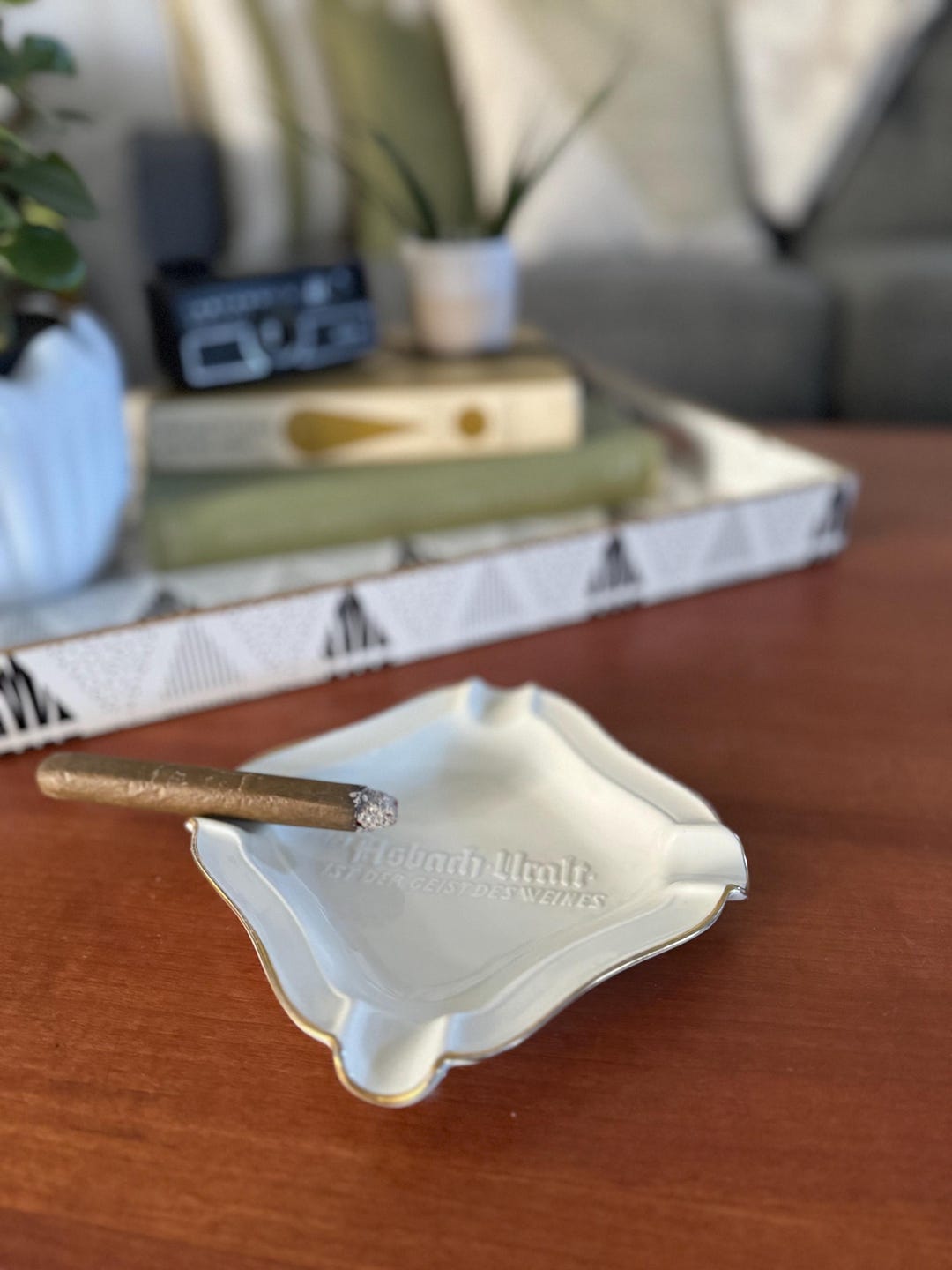 Vintage Ceramic White German - Im Asbach Uralt Ist Der Geist Des Weines ...