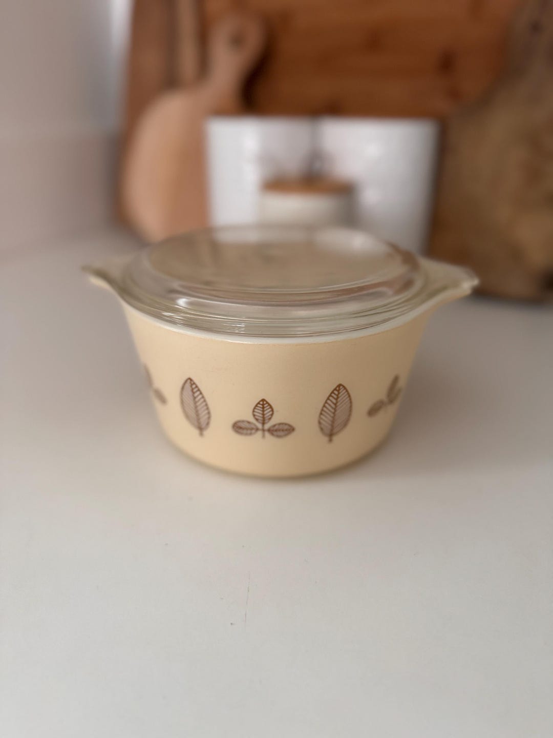 Vintage Pyrex Gold Leaf Round Casserole Dishes With Lid - 473 - Etsy