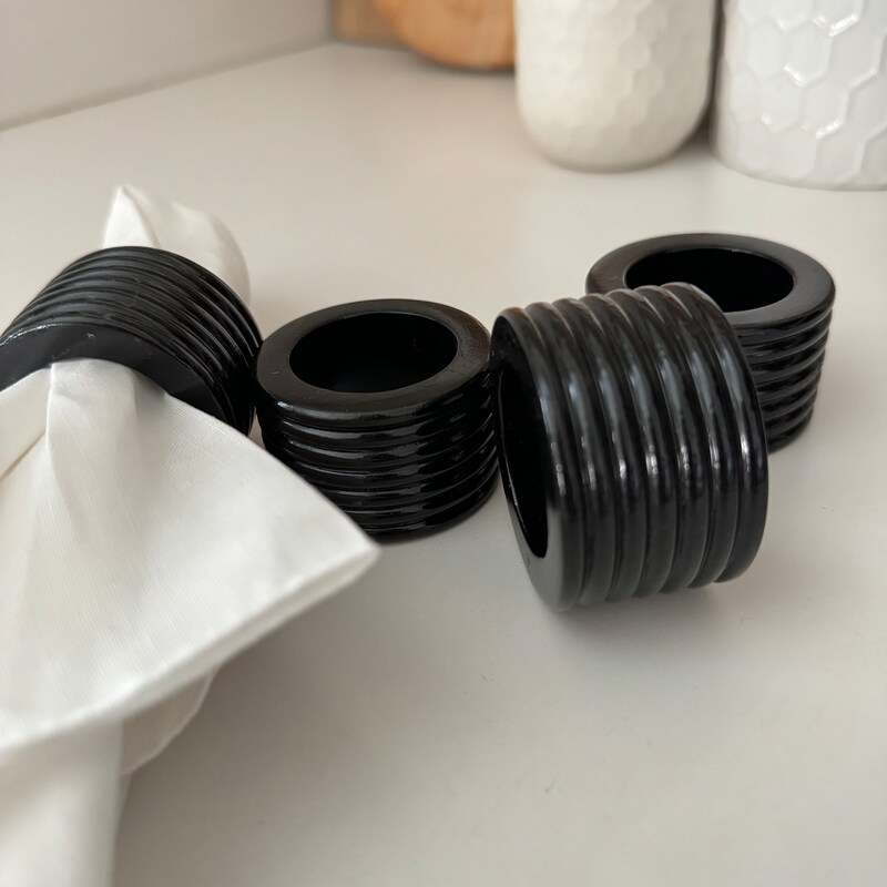 Black Napkin Ring - Etsy