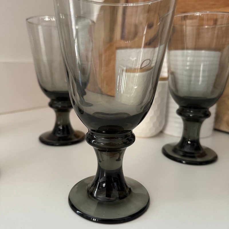 Black Smoked Goblets - Etsy