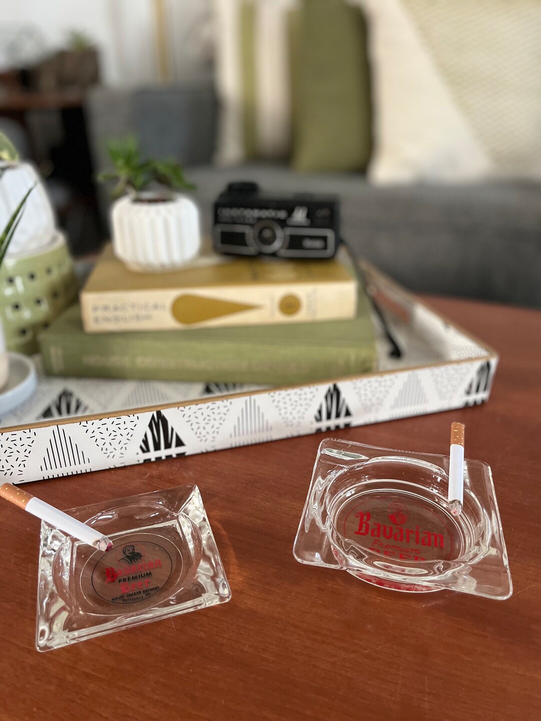Vintage Glass Advertising Ashtrays/catchalls Bavarian Beer - Etsy
