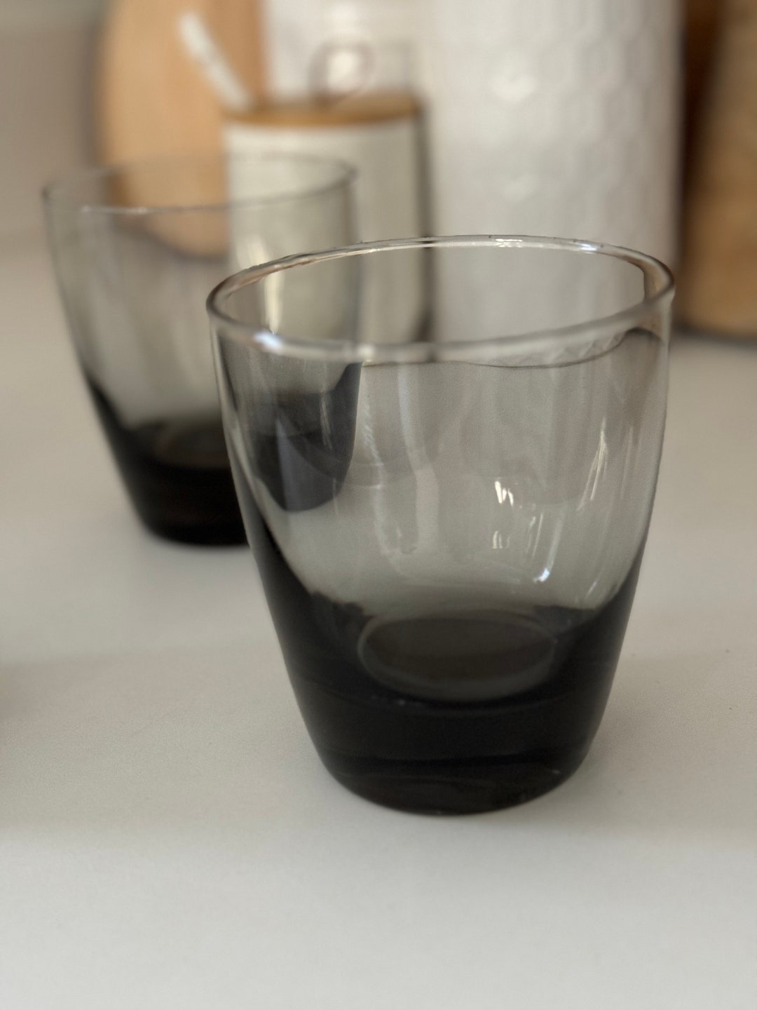 Vintage Smoke Gray Libbey Rocks Set of 4 - Etsy