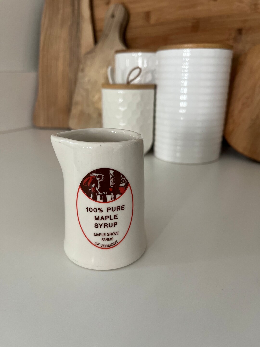 Vintage Maple Syrup Ceramic Individual Pitcher From Maple Grove Farms ...