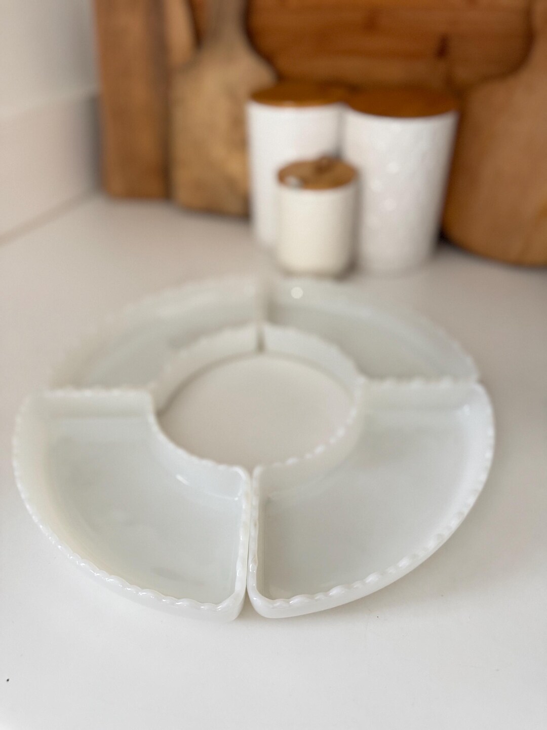 Vintage Heller Colorama Milk Glass Lazy Susan Serving Dishes - Etsy