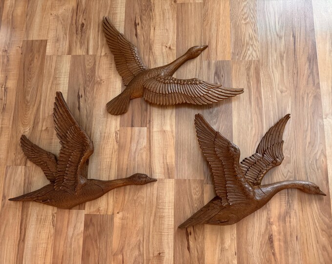 Vintage Syroco Flying Canadian Geese Wall Decor | Set of 3 and ...