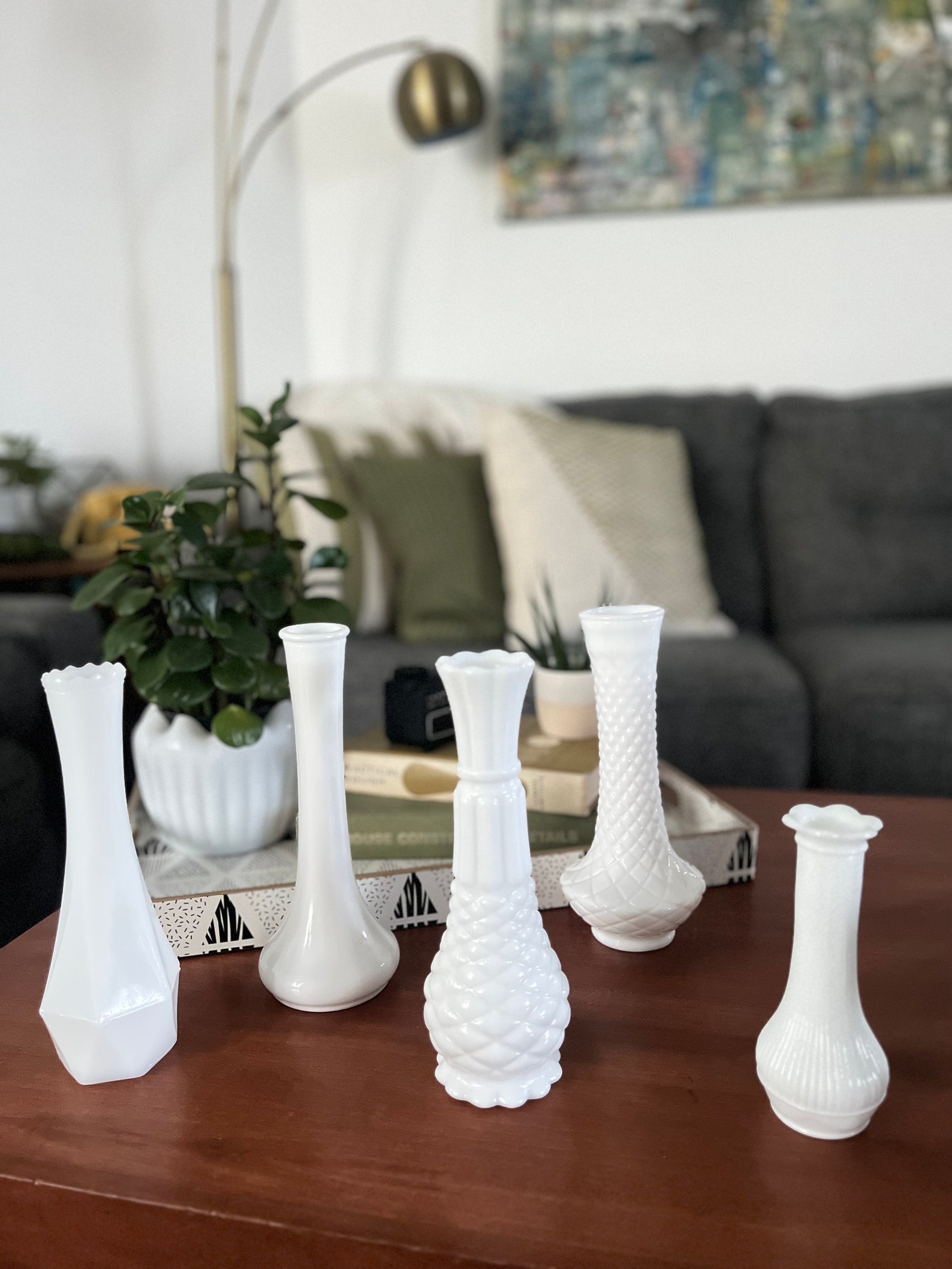 Vintage Assorted Milk Glass Bud Vases - Etsy