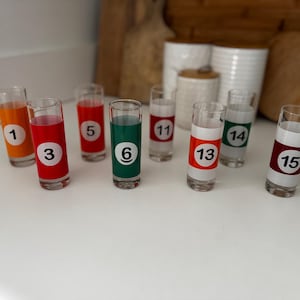 Vintage Libbey Billiard Pool Ball Tall Shot Glasses - SOLD INDIVIDUALLY ...