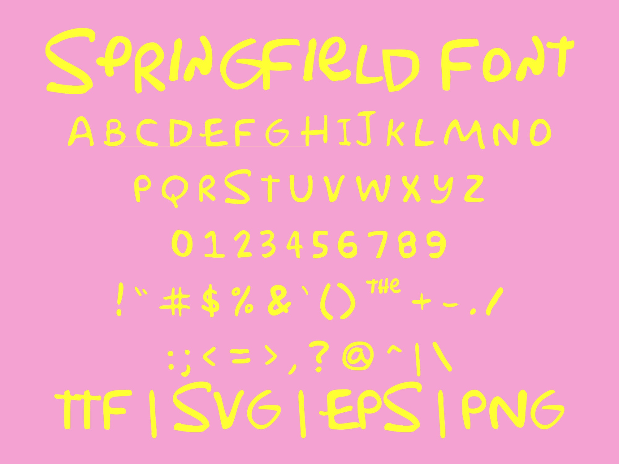 Springfield Font Ttf Svg Eps Png Cricut Silhouette - Etsy Australia