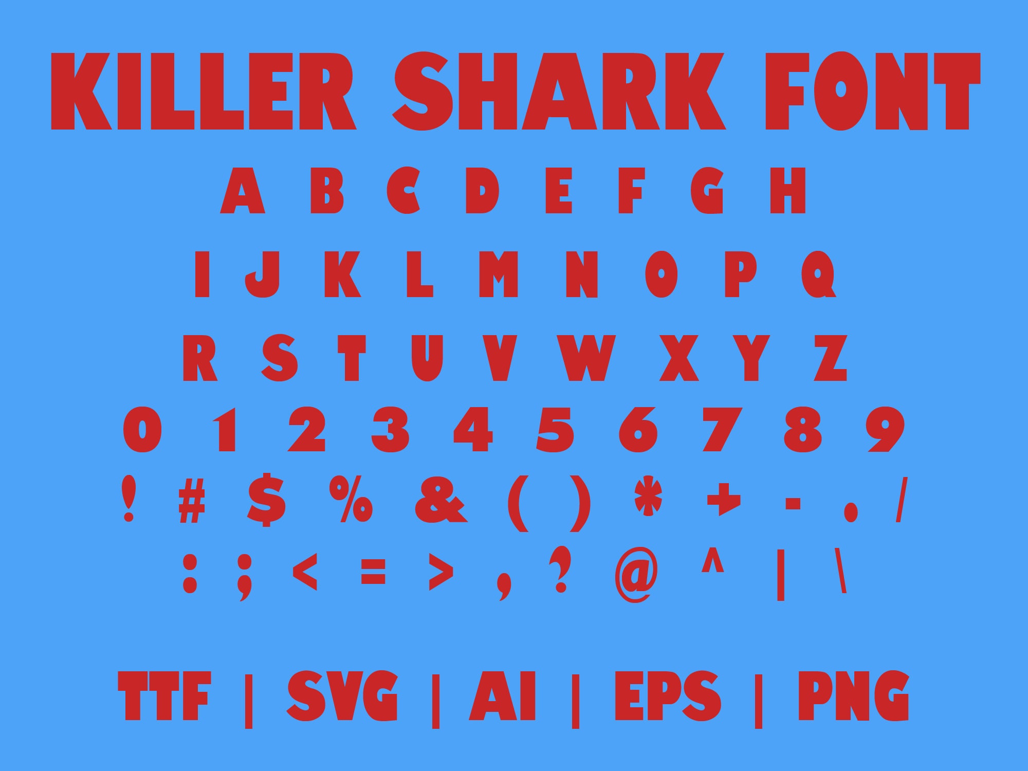 Killer Shark Font Ttf Svg Eps Png Cricut - Etsy UK