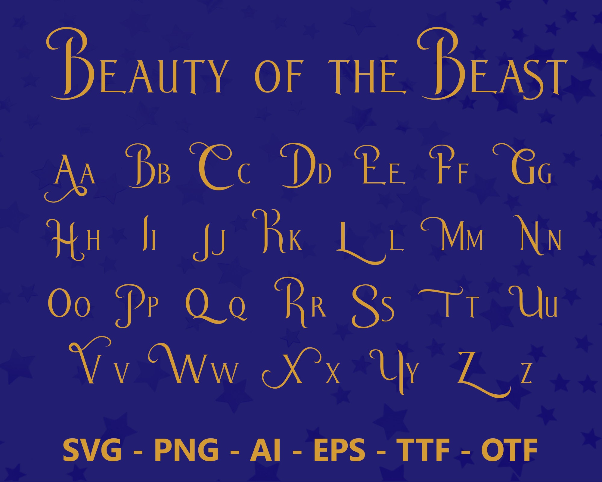 Beauty of the Beast Font Ttf Svg Eps Png Cricut - Etsy UK