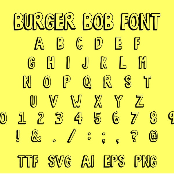 Bob Font Svg - Etsy