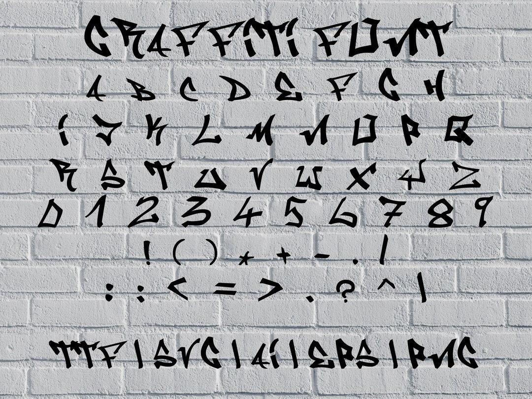 Graffiti Font Ttf Svg Eps Png Cricut Silhouette Word Crafting - Etsy