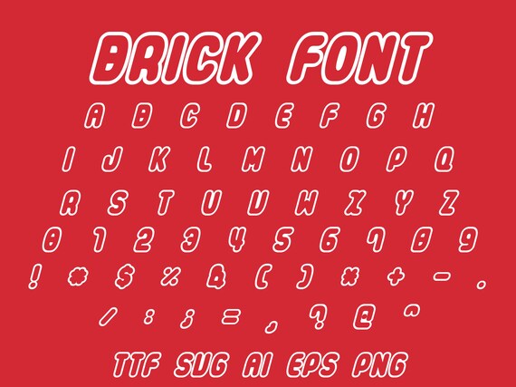 Brick Font Ttf Svg Eps Png Cricut Silhouette - Etsy UK