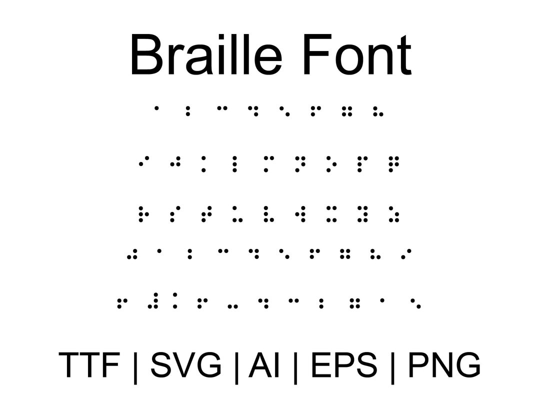 Braille Font Ttf Svg Eps Png Cricut Silhouette - Etsy Hong Kong