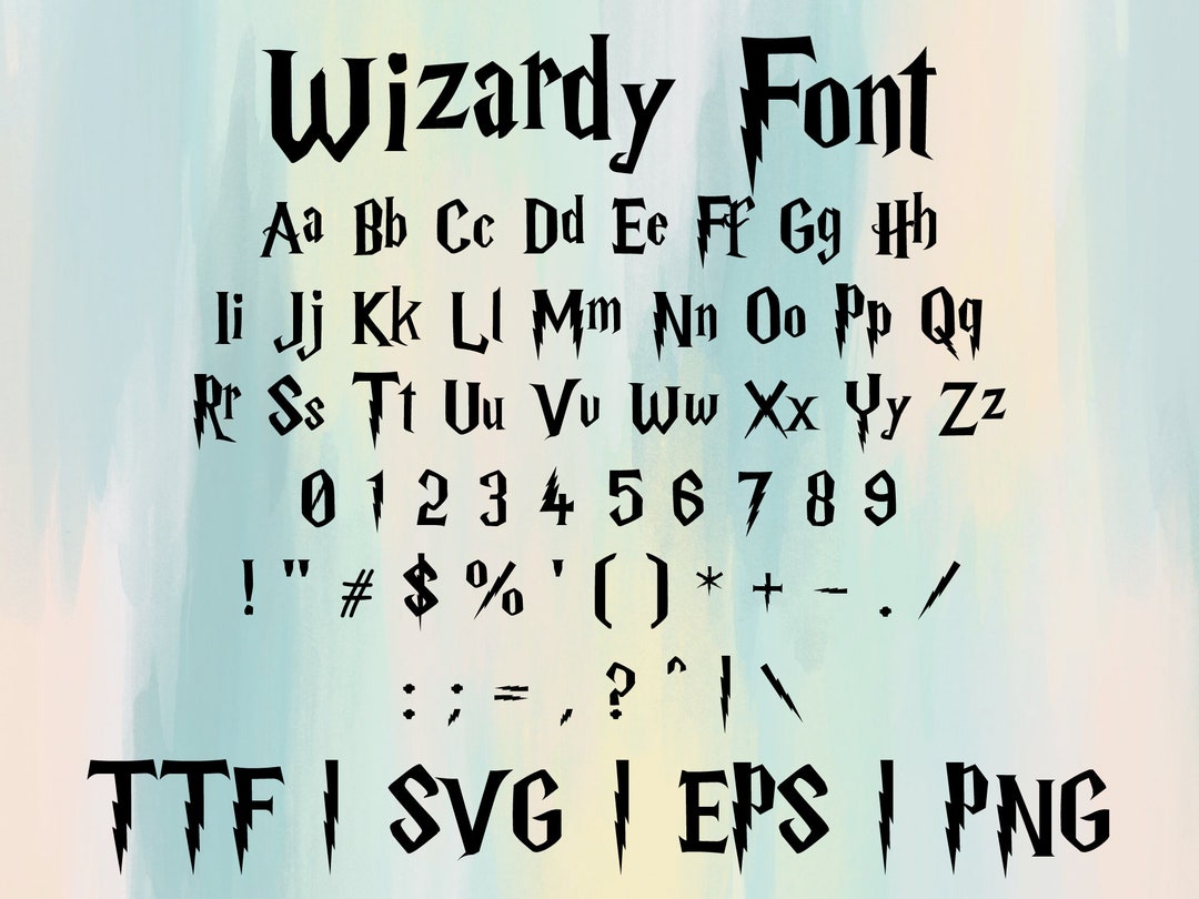 Wizardy Font Ttf Svg Eps Png Cricut Silhouette Word Crafting - Etsy ...