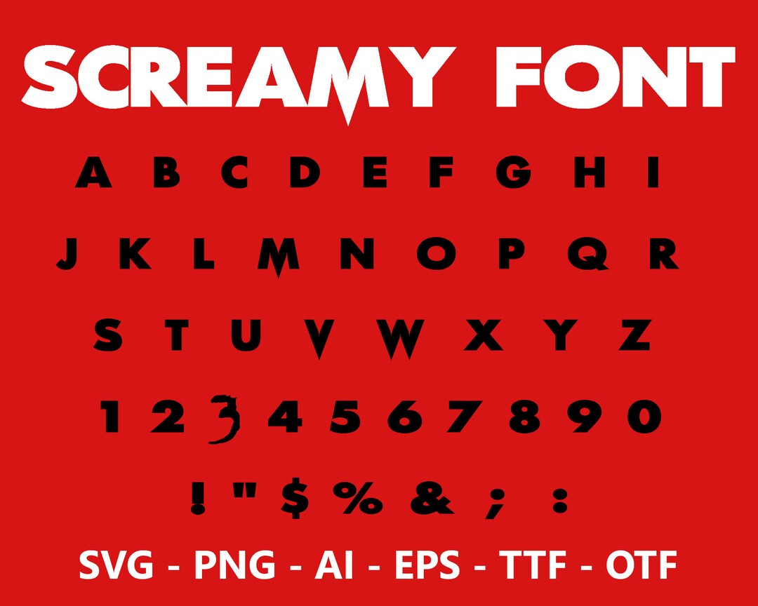 Screamy Font Ttf Svg Eps Png Cricut Silhouette Word Crafting - Etsy ...
