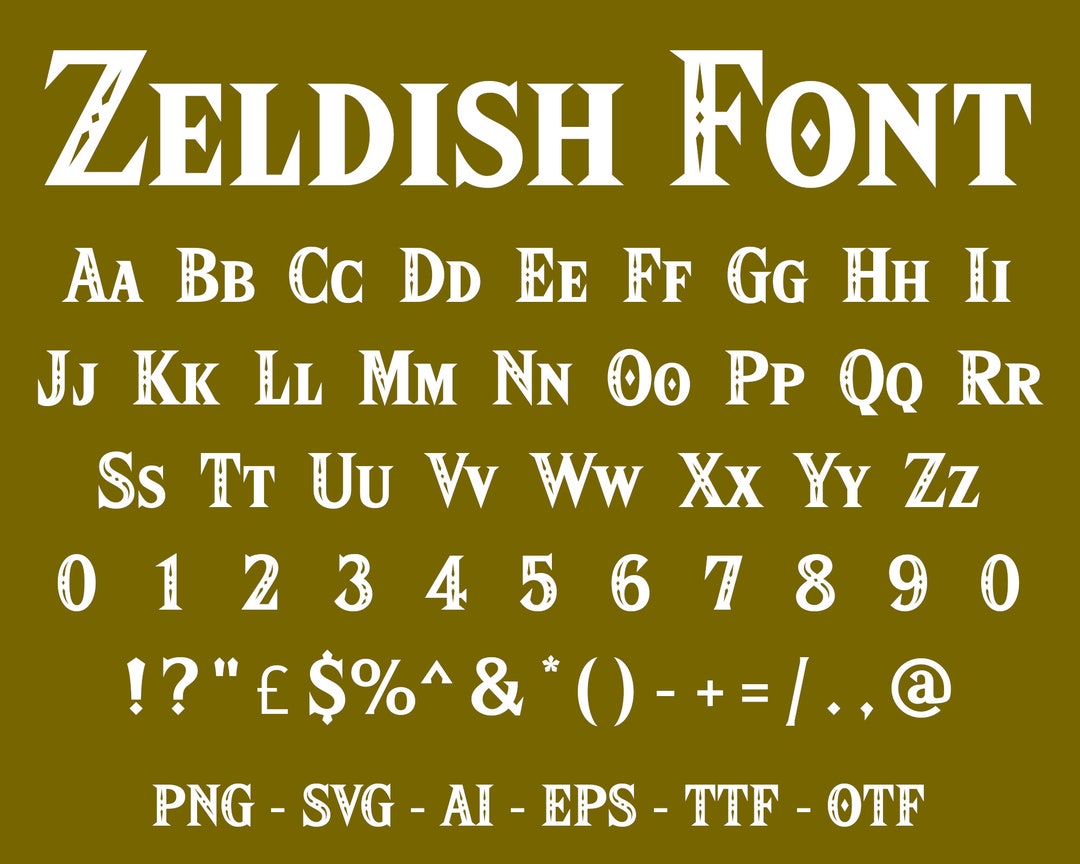 Zeldish Fonts Ttf Svg Eps Png Cricut Silhouette Word Crafting - Etsy