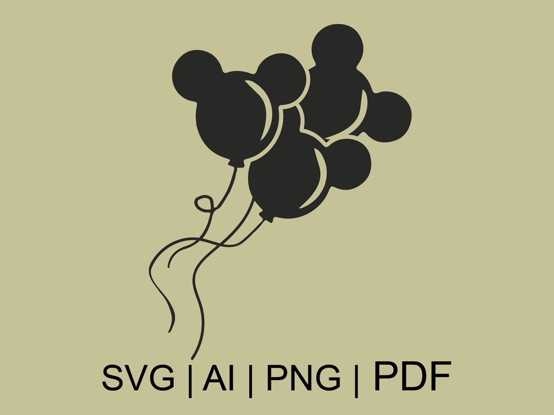 Dismania Mickey Balloons Svg Pdf Png Cricut Silhouette Crafting - Etsy