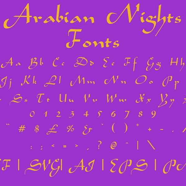 Aladdin Font - Etsy
