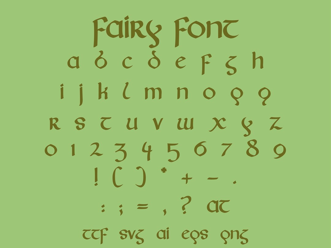 Fairy Font Ttf Svg Eps Png Cricut Silhouette Word Crafting - Etsy