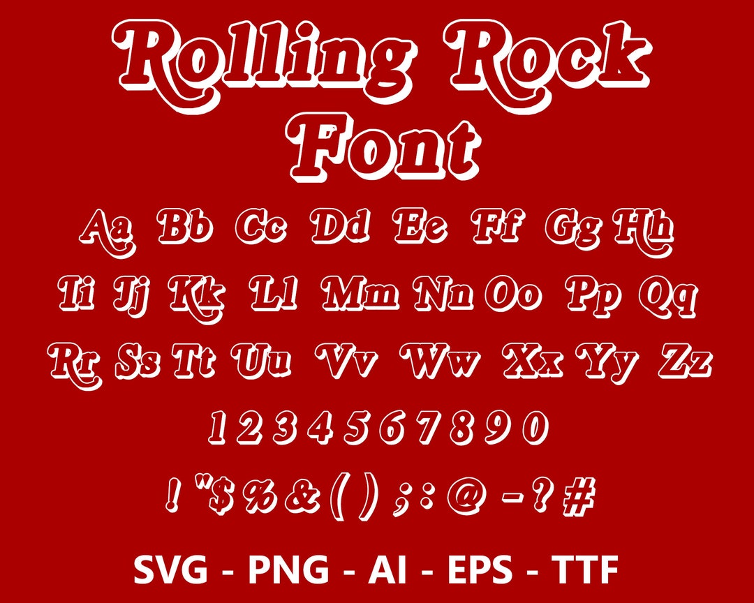 Rolling Rock Font Ttf Svg Eps Png Cricut Silhouette Word Crafting - Etsy UK