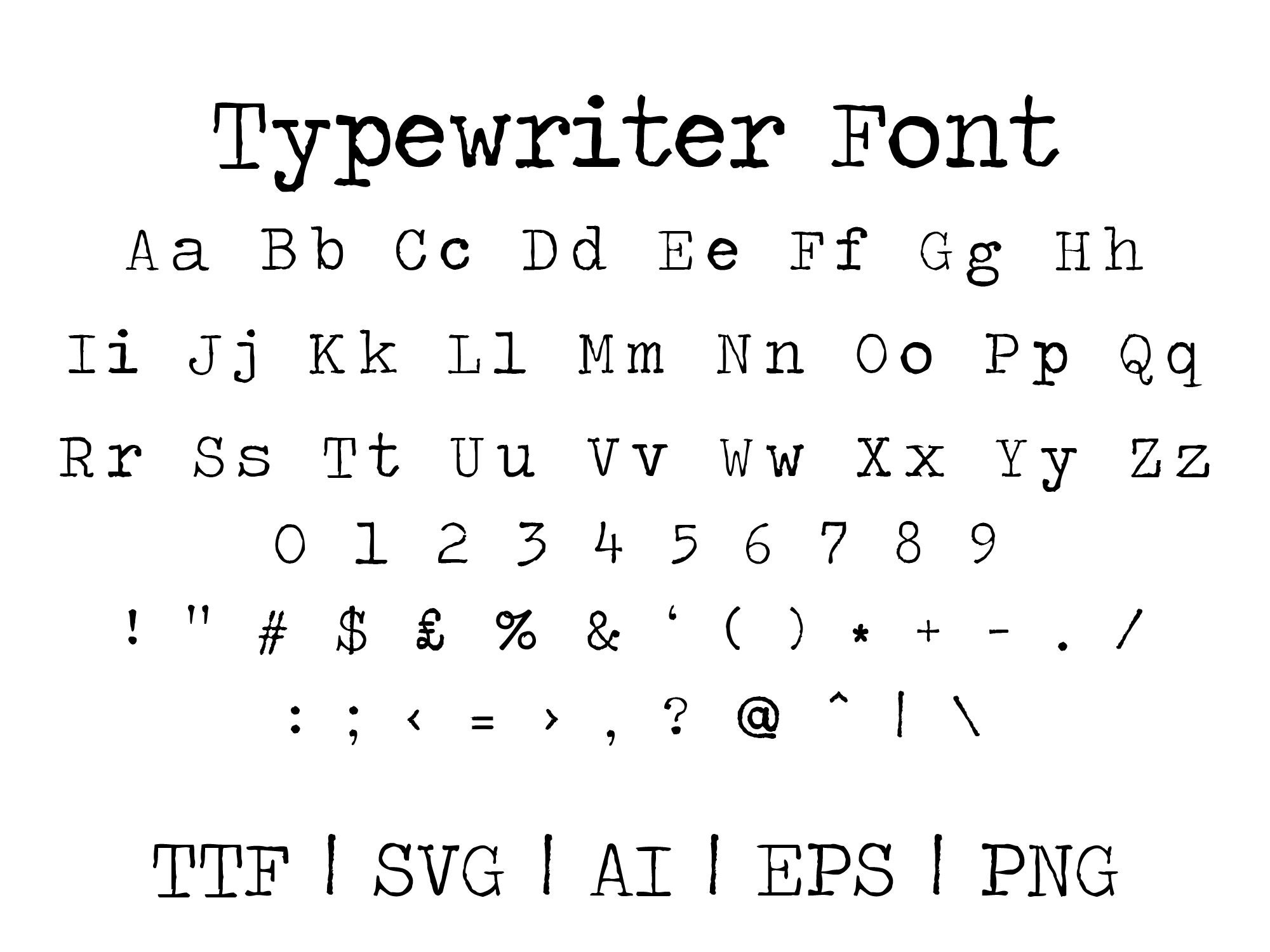Typewriter Font Clipart