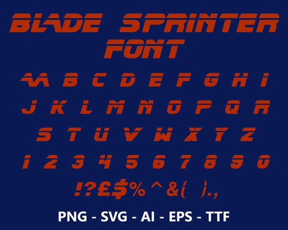 Blade Sprinter Font Ttf Svg Eps Png Cricut | Etsy Canada