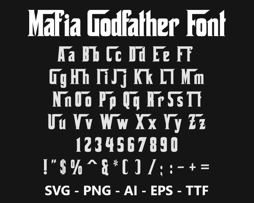 Mafia Godfather Font Ttf Svg Eps Png Cricut - Etsy Ireland