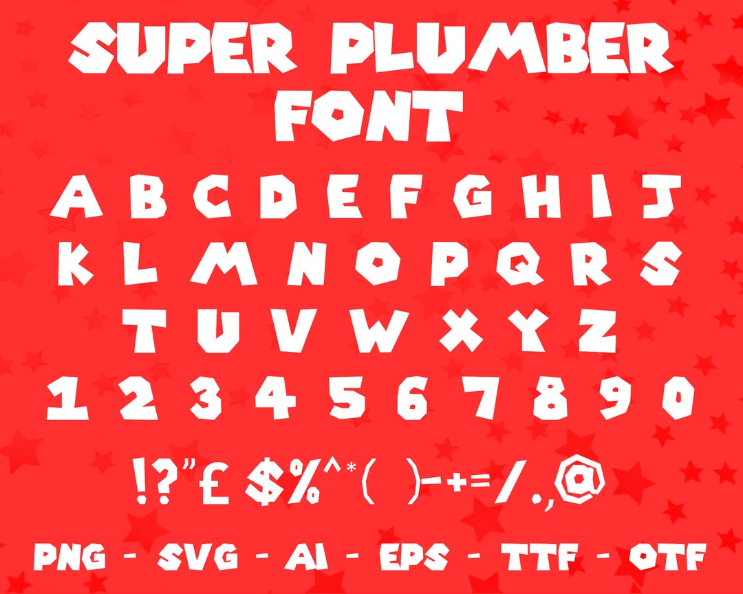 Super Plumber Font Ttf Svg Eps Png Cricut - Etsy