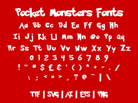 Pocket Monster Font Ttf Svg Eps Png Cricut - Etsy Hong Kong