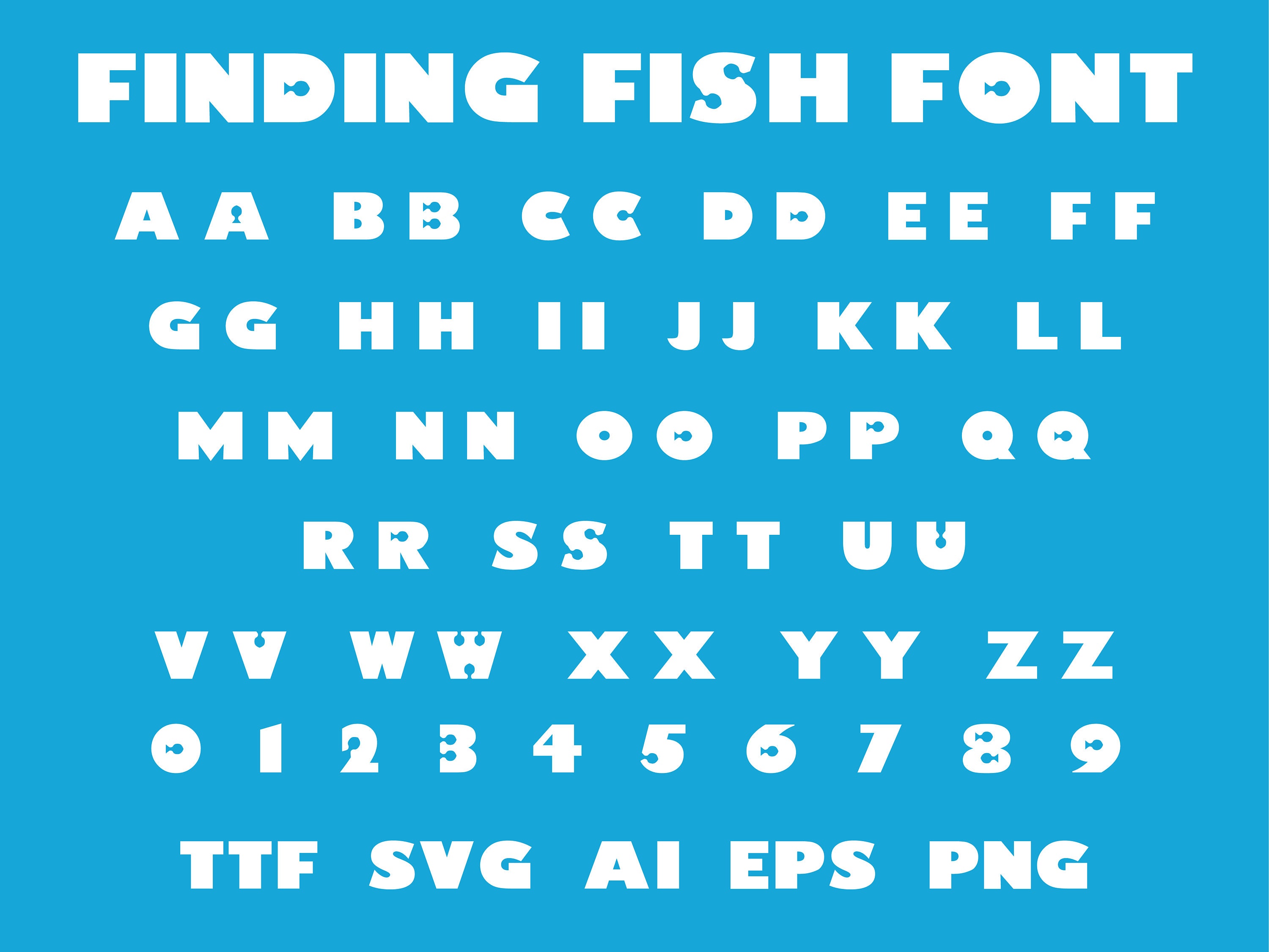 Finding Fish Font Ttf Svg Eps Png Cricut - Etsy Canada