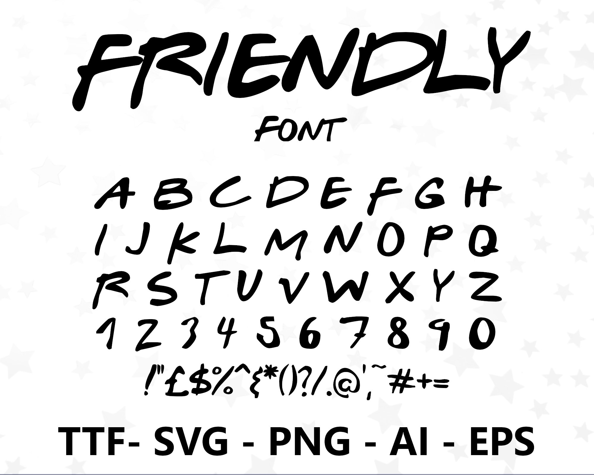 Friendly Font Ttf Svg Eps Png Cricut Silhouette | Etsy UK