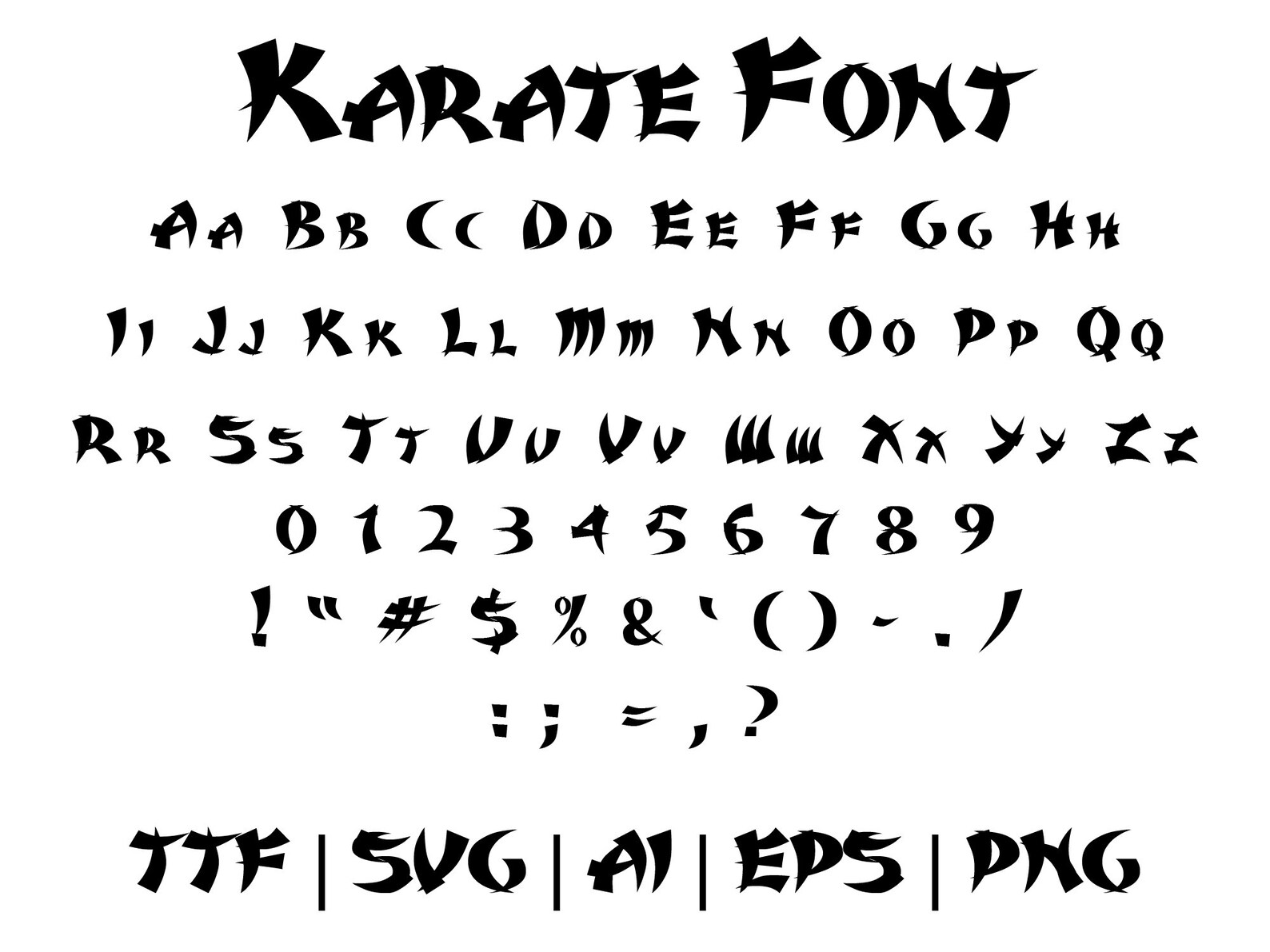 Karate Font Ttf Svg Eps Png Cricut Silhouette - Etsy