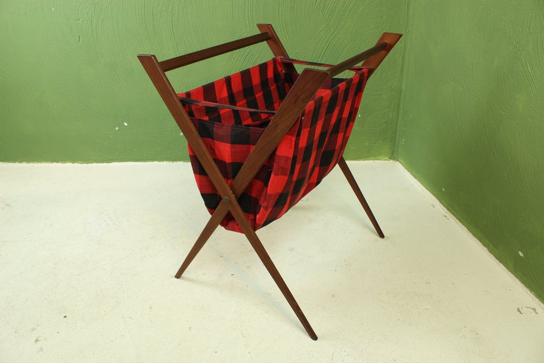 60s Danish Design Teak Wood Reading Basket - Etsy