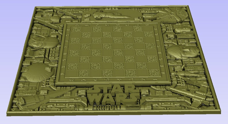 Star Wars Chessboard 3D Model STL for CNC Router or 3d Printing Chess ...