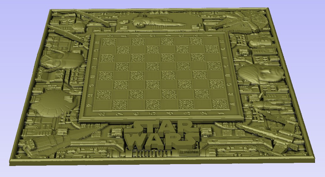 Star Wars Chessboard 3D Model STL for CNC Router or 3d Printing Chess ...