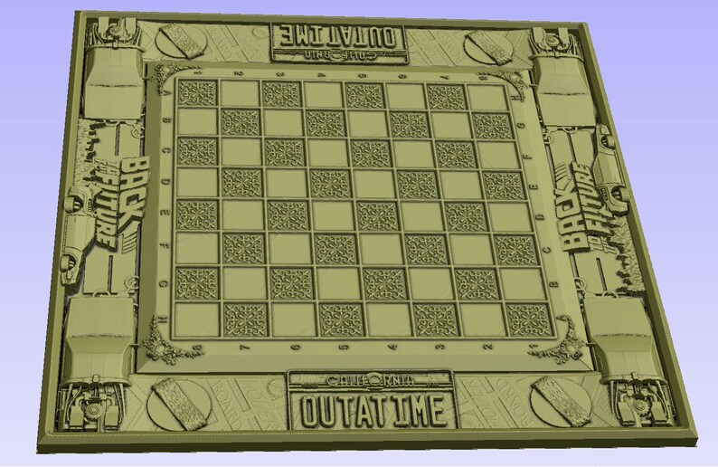 Back to the Future Chessboard 3D Model STL for CNC Router or 3d ...